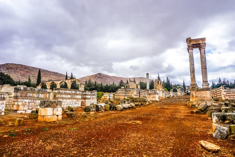Anjar Citadel Historical Landmark 04 Stock Photo - Image of columns ...