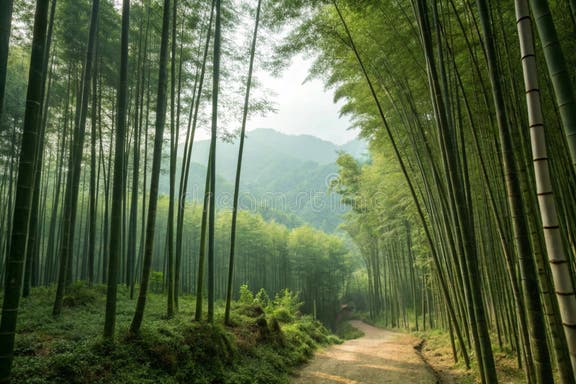 Anji Bamboo Forest China. Generated Using AI. Stock Illustration ...