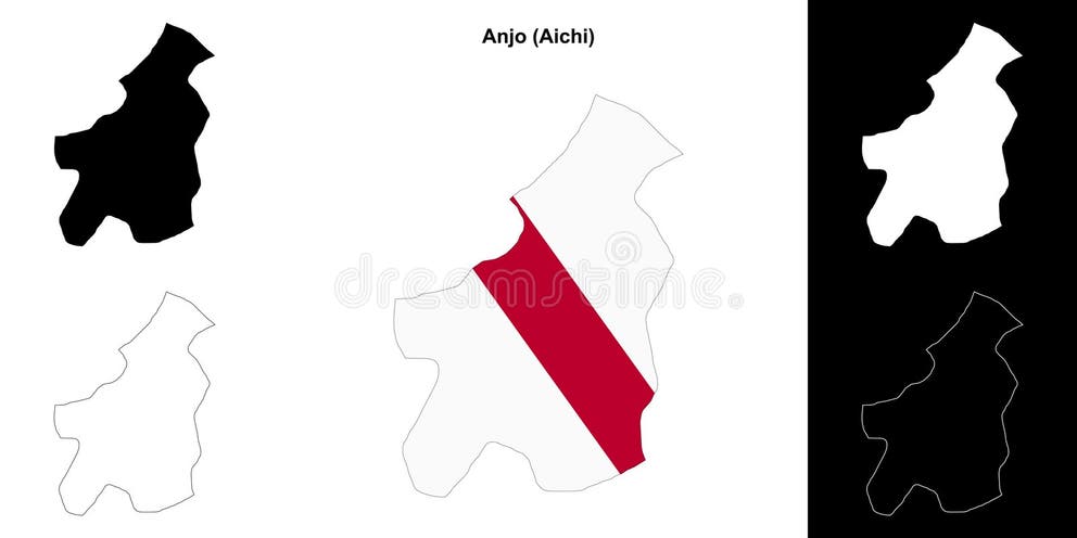 Anjo outline map stock vector. Illustration of isolated - 379080031
