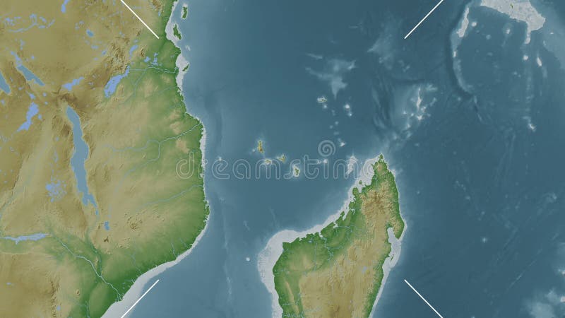 Anjouan Island in the Mozambique Channel. Physical Map. Slide Stock ...