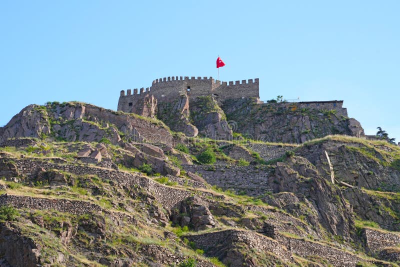 Ankara Castle on Blue Sky Background Stock Photo - Image of angora ...