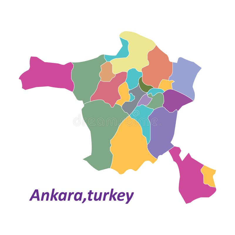 Ankara city map, Turkey stock vector. Illustration of continent - 351519366