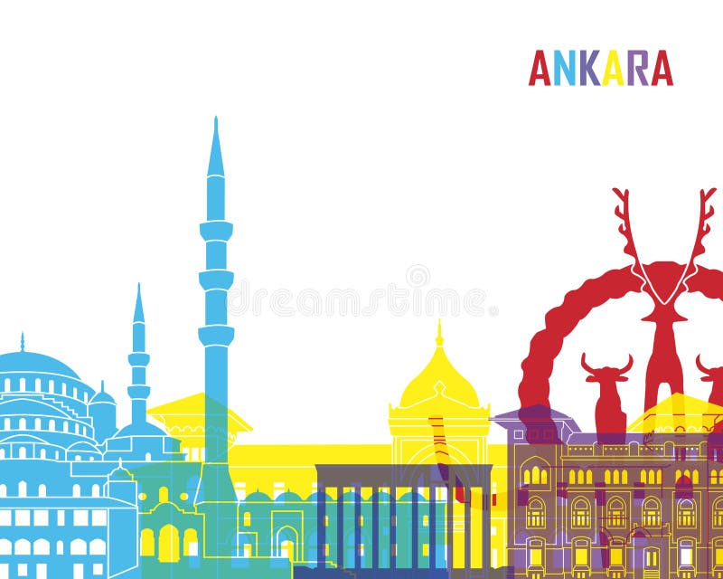 Ankara skyline pop stock vector. Illustration of editable - 60588279