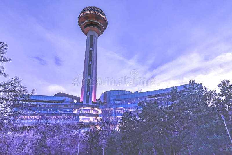 Ankara/Turkey-December 16 2018- Atakule Tower with Atakule Shopping ...