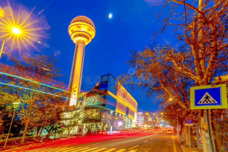 Ankara/Turkey-December 16 2018- Atakule Tower with Atakule Shopping ...