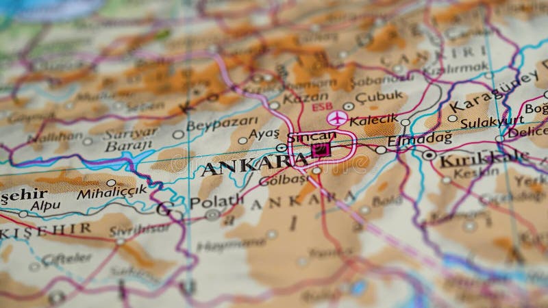 Ankara, Turkey Highlighted on a World Map 4K Stock Video - Video of ...