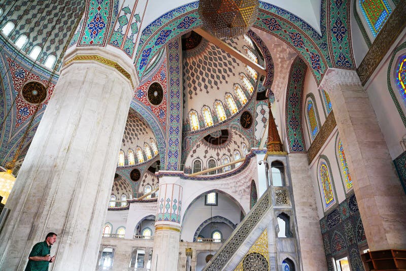 Ankara/Turkey- June 2 2018: Interior of Kocatepe Mosque Editorial Image ...