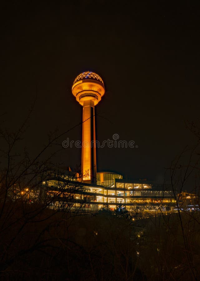 Ankara/Turkey-March 02 2019- Atakule Tower with Atakule Shopping Mall ...