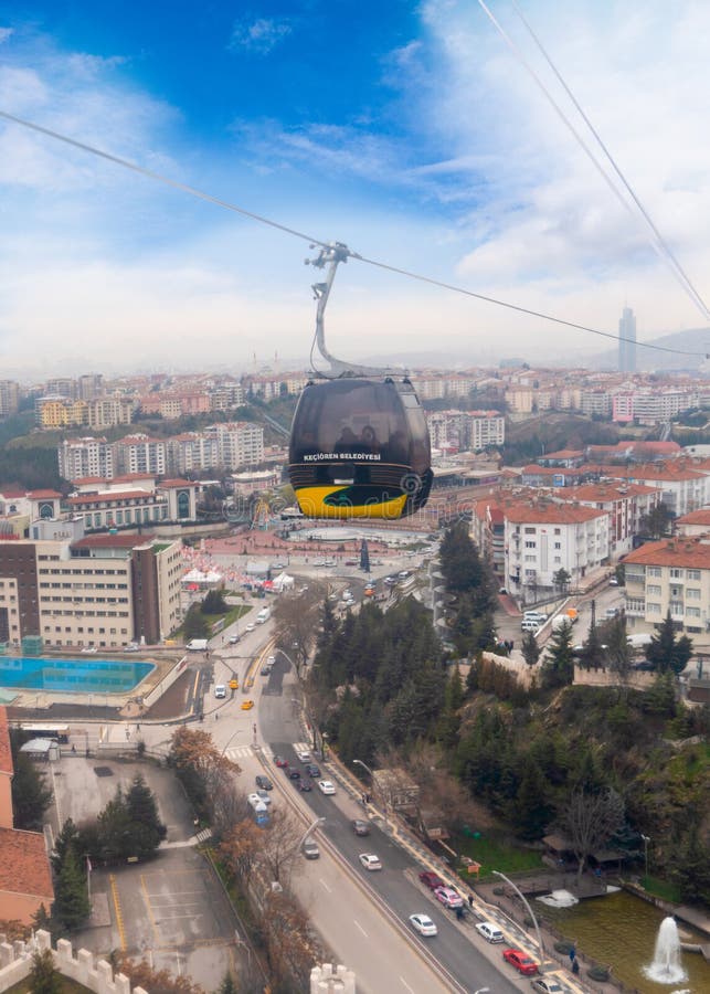 Ankara, Turkey - March 21 2021: Cable Car Over Kecioren District ...