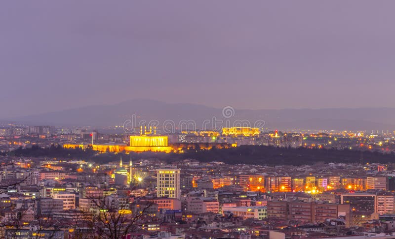 Ankara/Turkey-March 02 2019: Panoramic Ankara View with Anitkabir ...