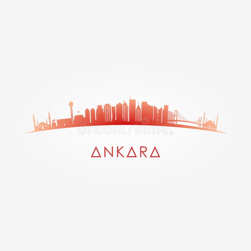 Ankara, Turkey Skyline Silhouette. Stock Vector - Illustration of east ...