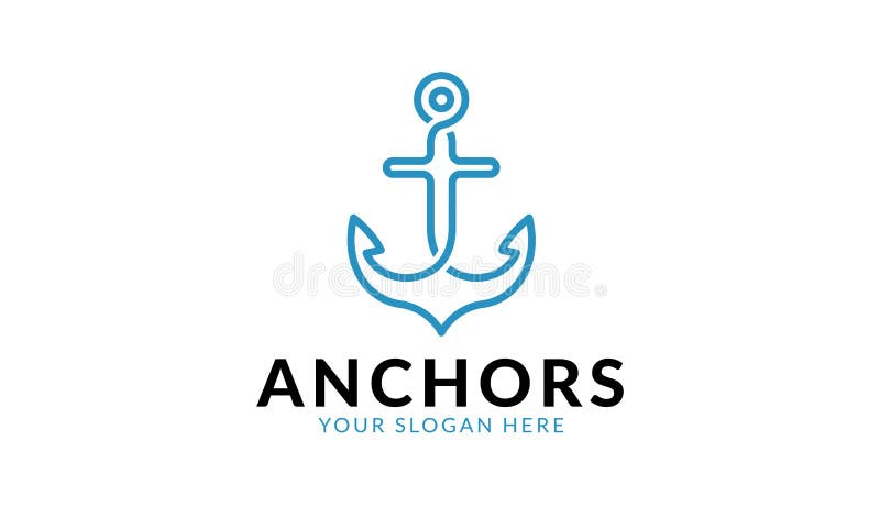 Ankarlogo och symbolmall vektor illustrationer. Illustration av logotyp ...