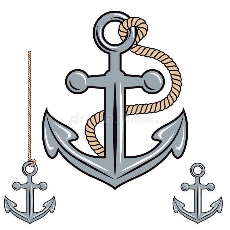 Ankare Med Repet Och Banret Vektor Illustrationer - Illustration av ...