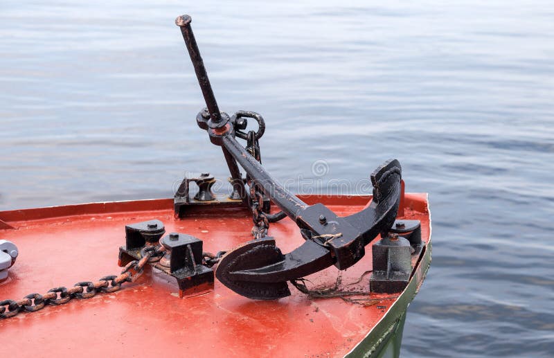 Anker an Bord von Yacht stockfoto. Bild von wasser, transport - 13425294