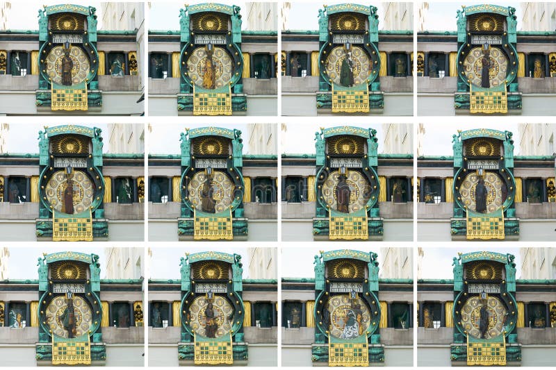 Anker Clock in Vienna Austria Stock Image - Image of time, astronomy ...