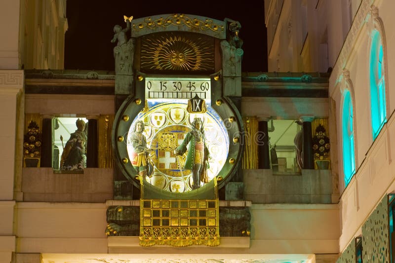 Anker clock in Vienna stock image. Image of vienna, famous - 33887241