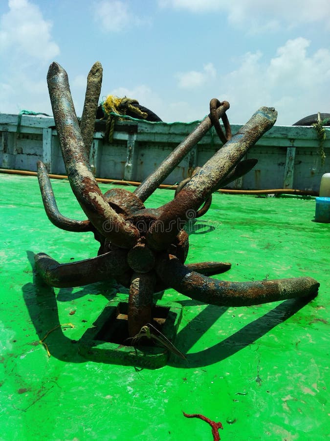 Anker Eines Schiffes Zur Ankerung Stockbild - Bild von befestigen ...