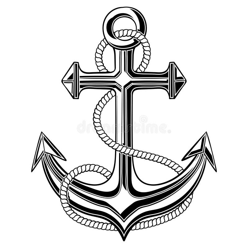 Anker mit Seil vektor abbildung. Illustration von getrennt - 117995715