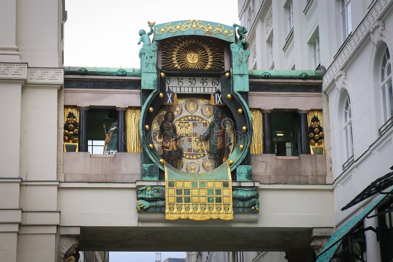 Anker-Uhr, Wien stockfoto. Bild von abbildungen, wien - 44169692