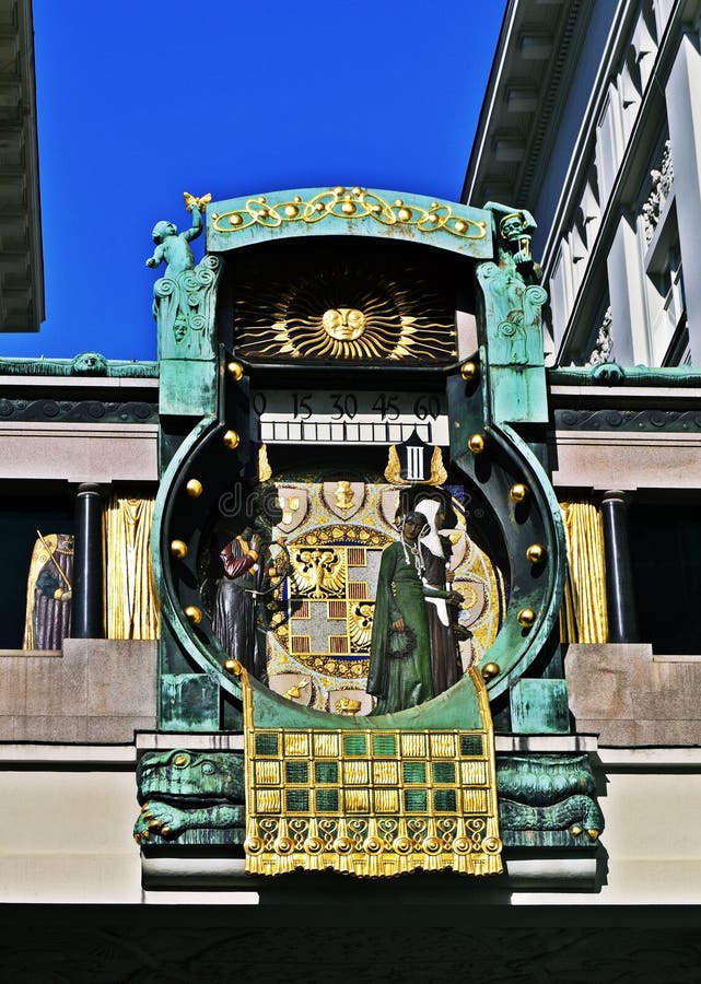Anker Uhr in Wien stock image. Image of vienna, urban - 91163623