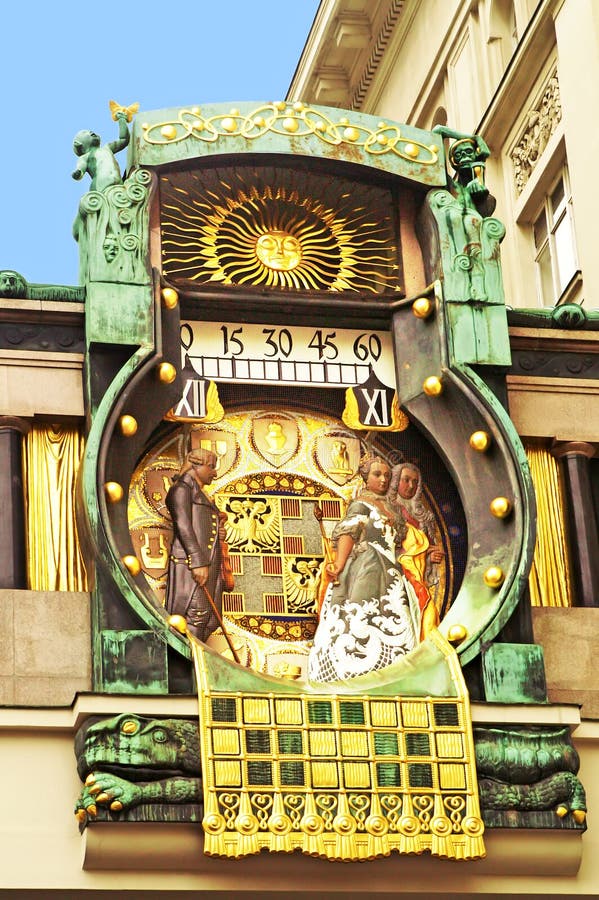 Ankeruhr (Anker Clock), Famous Astronomical Clock in Vienna Stock Image ...