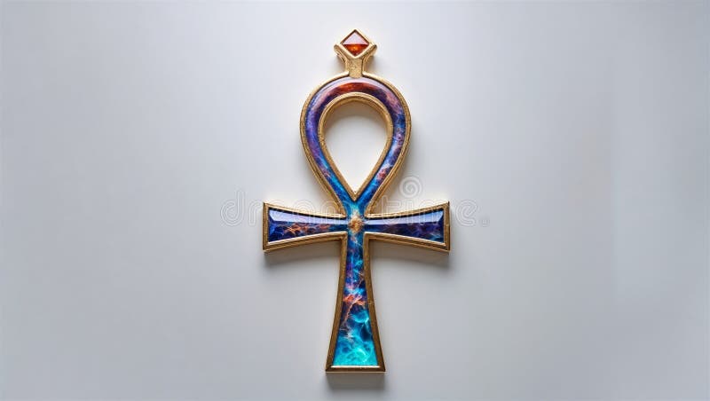 Ankh of Isis with Aura, Lying on Clean White Background Stock ...