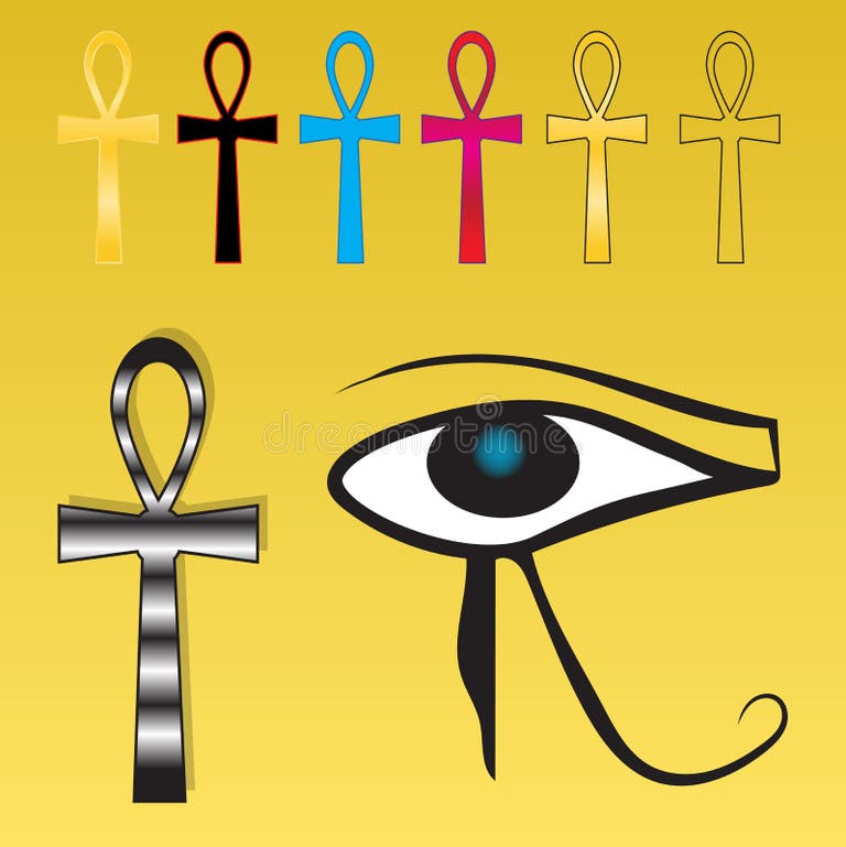 Ankh set stock vector. Illustration of abstract, element - 73671445