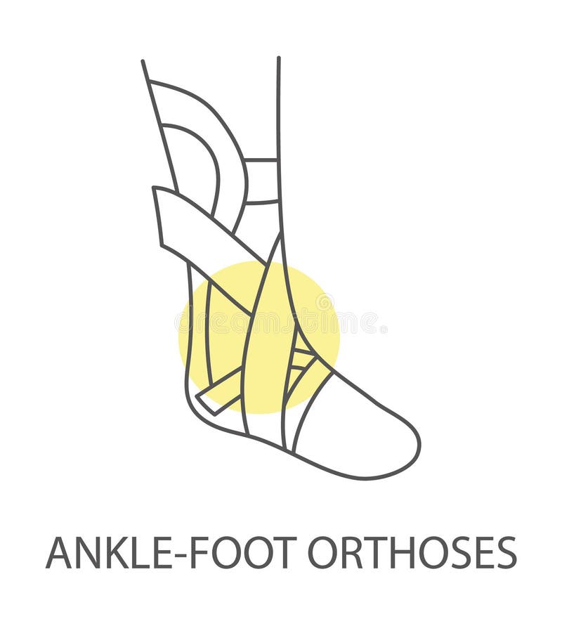 Ankle-foot Orthosis Linear Icon. Vector Illustration Stock Vector ...