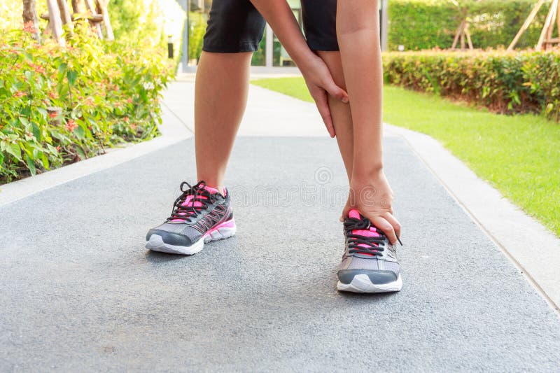 Ankle Sprain while Jogging or Running Stock Image - Image of accident ...