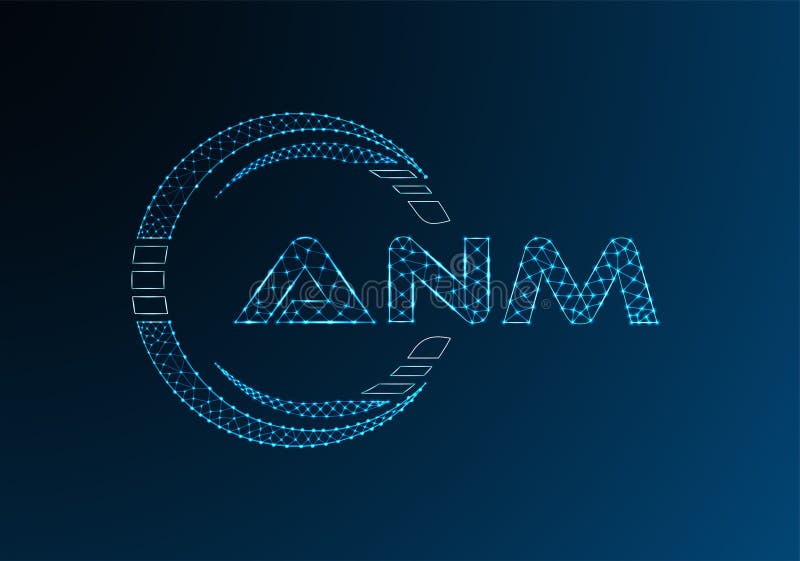 ANM Low Poly Letter Logo Vector Design. Stock Illustration ...