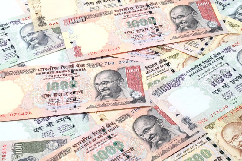 Inder 100-Rupien-Banknote, Mahatma Gandhi, Indien-Geldnahaufnahme ...