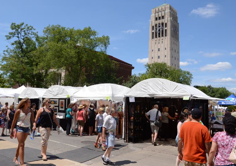 Ann Arbor Art Fair and Campus Editorial Stock Image - Image of fair ...