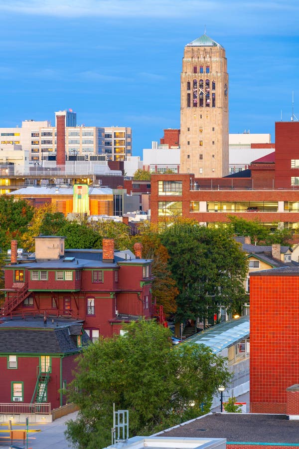 Ann Arbor, Michigan, USA Town Skyline Stock Image - Image of place ...