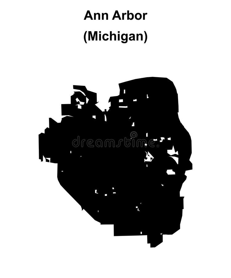Ann Arbor outline map stock vector. Illustration of boundary - 357338928