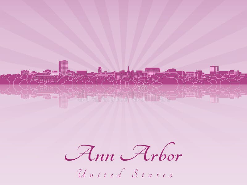 Ann Arbor Skyline in Purple Radiant Orchid Stock Vector - Illustration ...