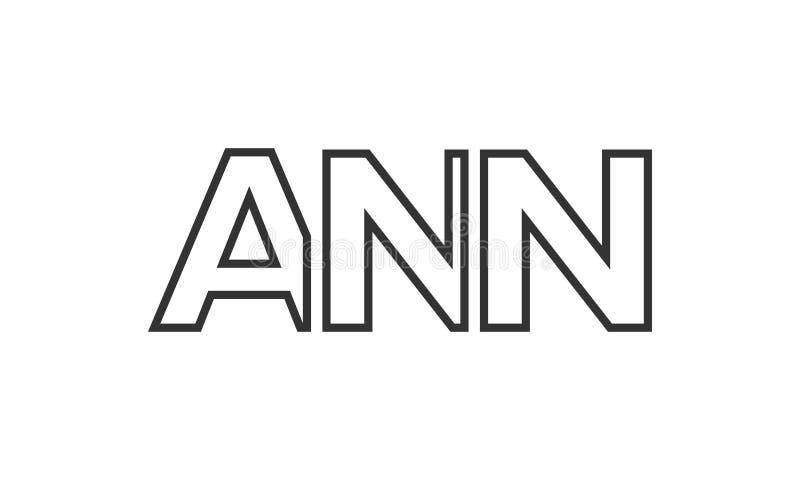 ANN Logo Design Template with Strong and Modern Bold Text. Initial ...