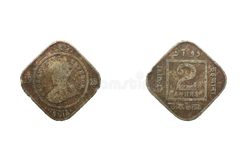 2 anna coin 1918 india stock image. Image of color, reflection - 273946845