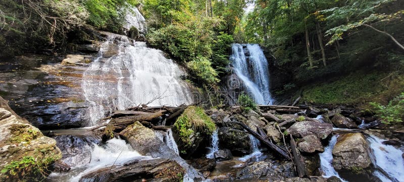 Anna Ruby Falls Located in Unicoi State Park in Georgia Stock Image ...