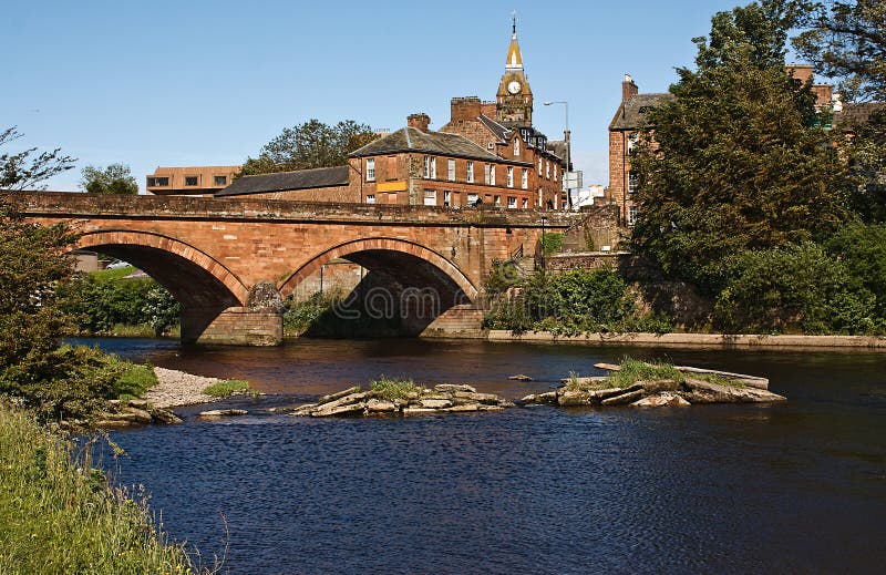 Annan Bridge and Town Hall stock photo. Image of dumfriesshire - 36324528