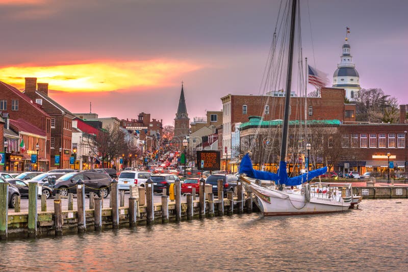 Annapolis, Maryland, USA from Annapolis Harbor Editorial Photo - Image ...