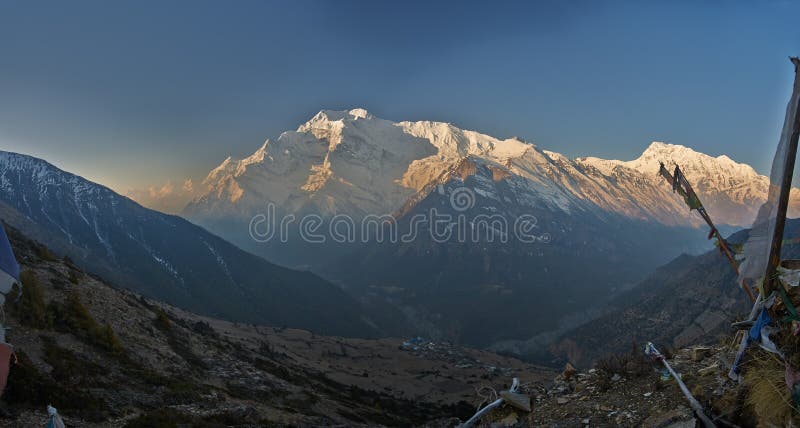 Annapurna II stock image. Image of morning, prayer, beauty - 31773183