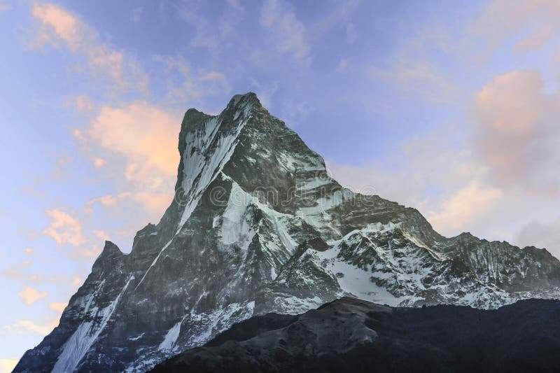 Annapurna Mountain Range, Nepal Stock Photo - Image of high, sunset ...