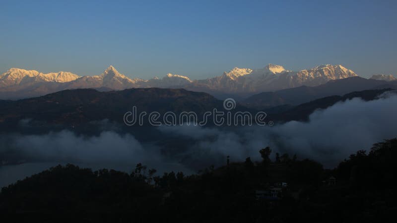 Annapurna Range Seen from a Place Above Begnas Tal Stock Image - Image ...