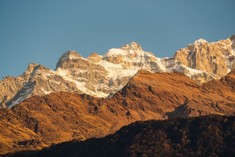 The Annapurna Range Panoramic View Stock Photo - Image of peaks, scenic ...