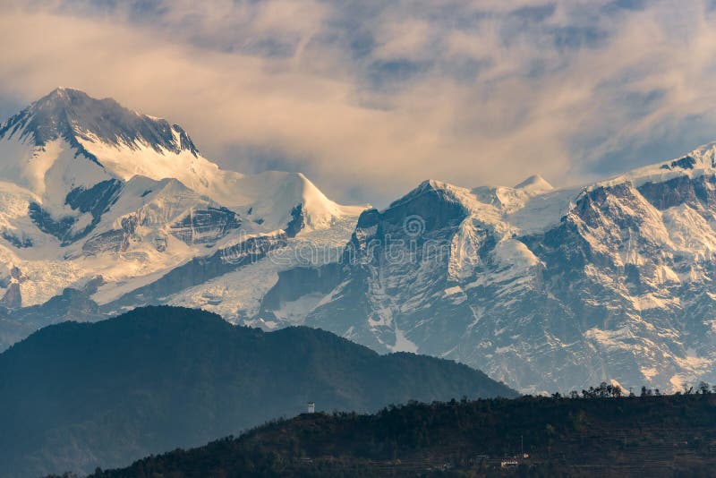 Annapurna range at sunrise stock photo. Image of majestic - 67953458