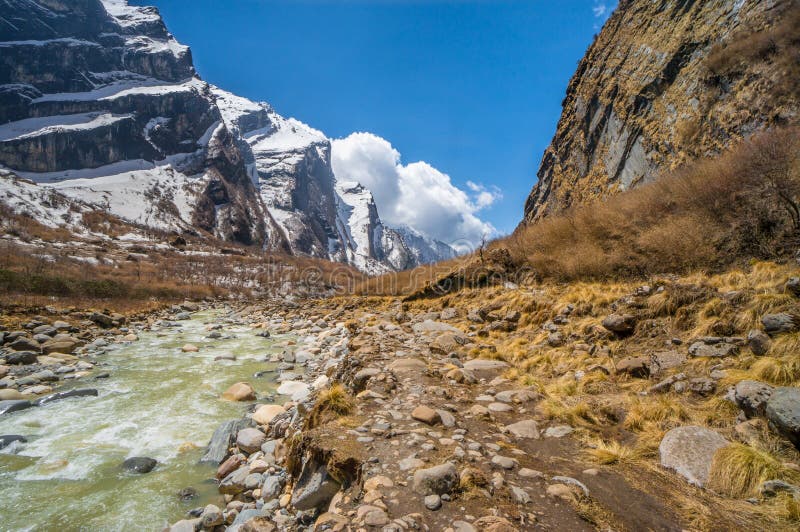 Annapurna way stock photo. Image of tree, mountain, trekking - 45486494