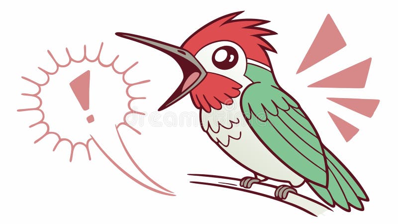 Annas Hummingbird Bird Preoccupied Jumps Ocean Berries Vector Stock ...