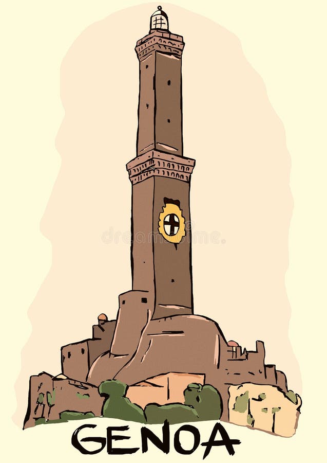 Bandiera Della Città Di Genova E Stemma, Italia Illustrazione ...