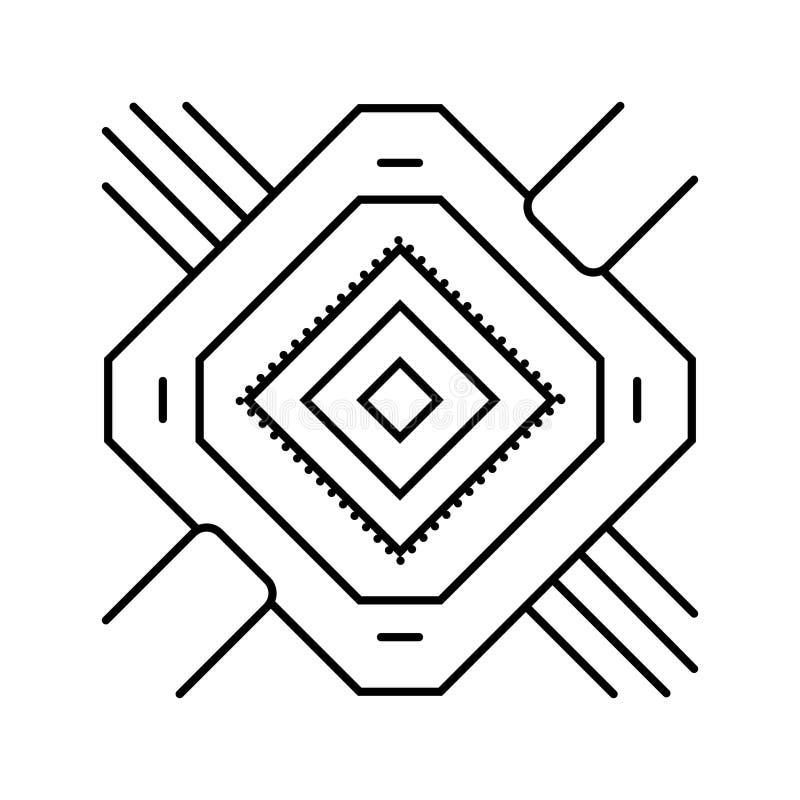 Annealing Hardware Quantum Computer Line Icon Vector Illustration Stock ...