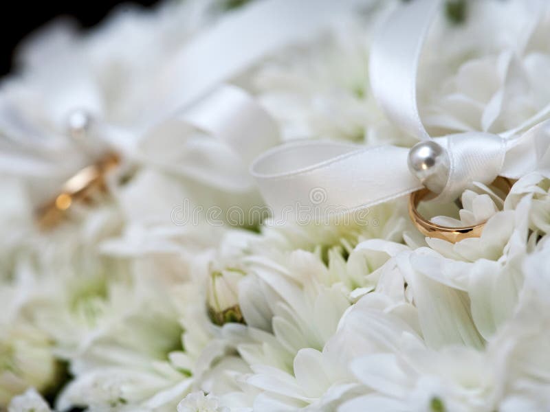 Anneaux de mariage photo stock. Image du fleurs, anniversaire - 32099942